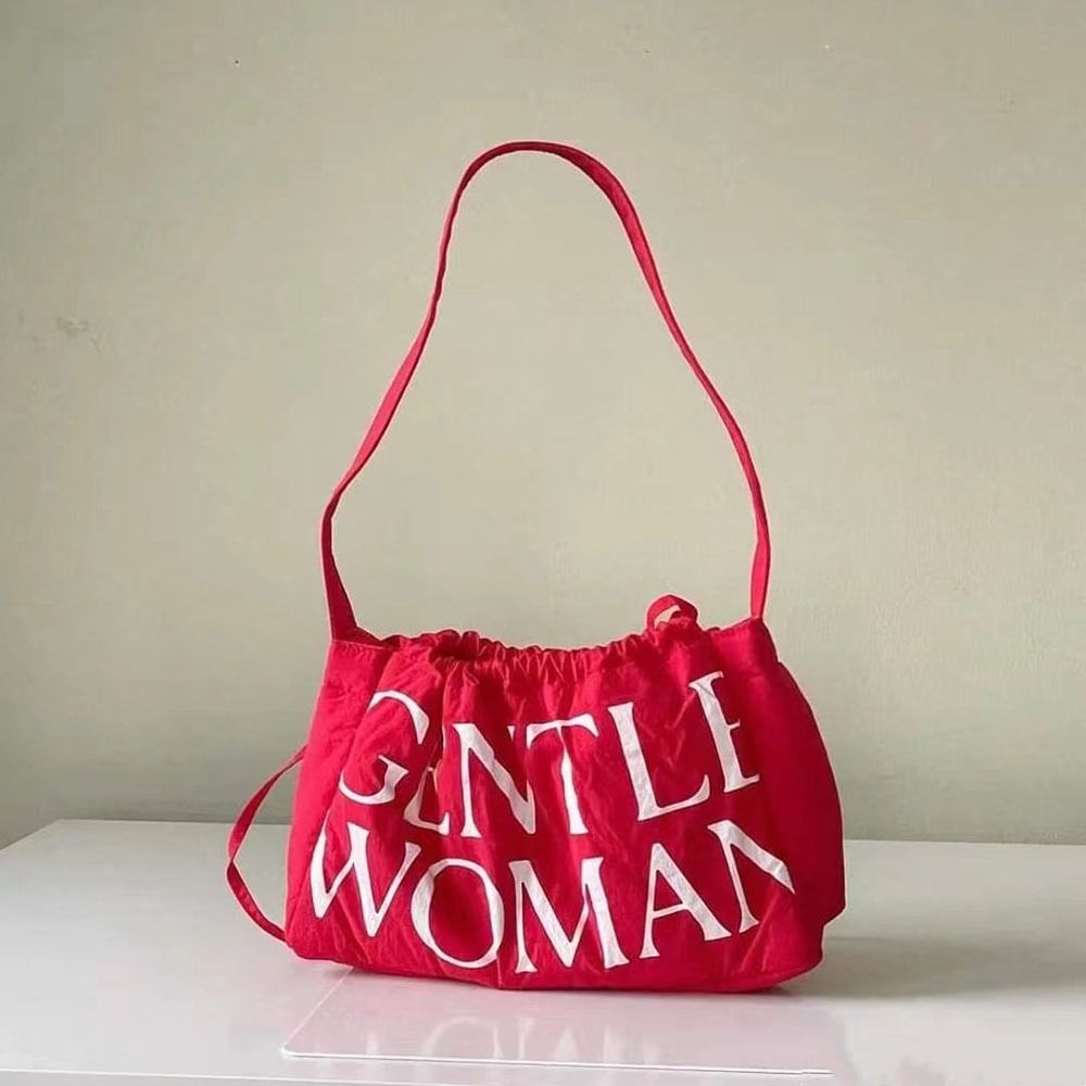 MAXG จุได้มาก กระเป๋าแบบสะพายไหล่ การพิมพ์ตัวอักษร GW ผู้หญิงไม่มีกาว ถุงกึ่งขนมจีบ แฟชั่นสำหรับ ...