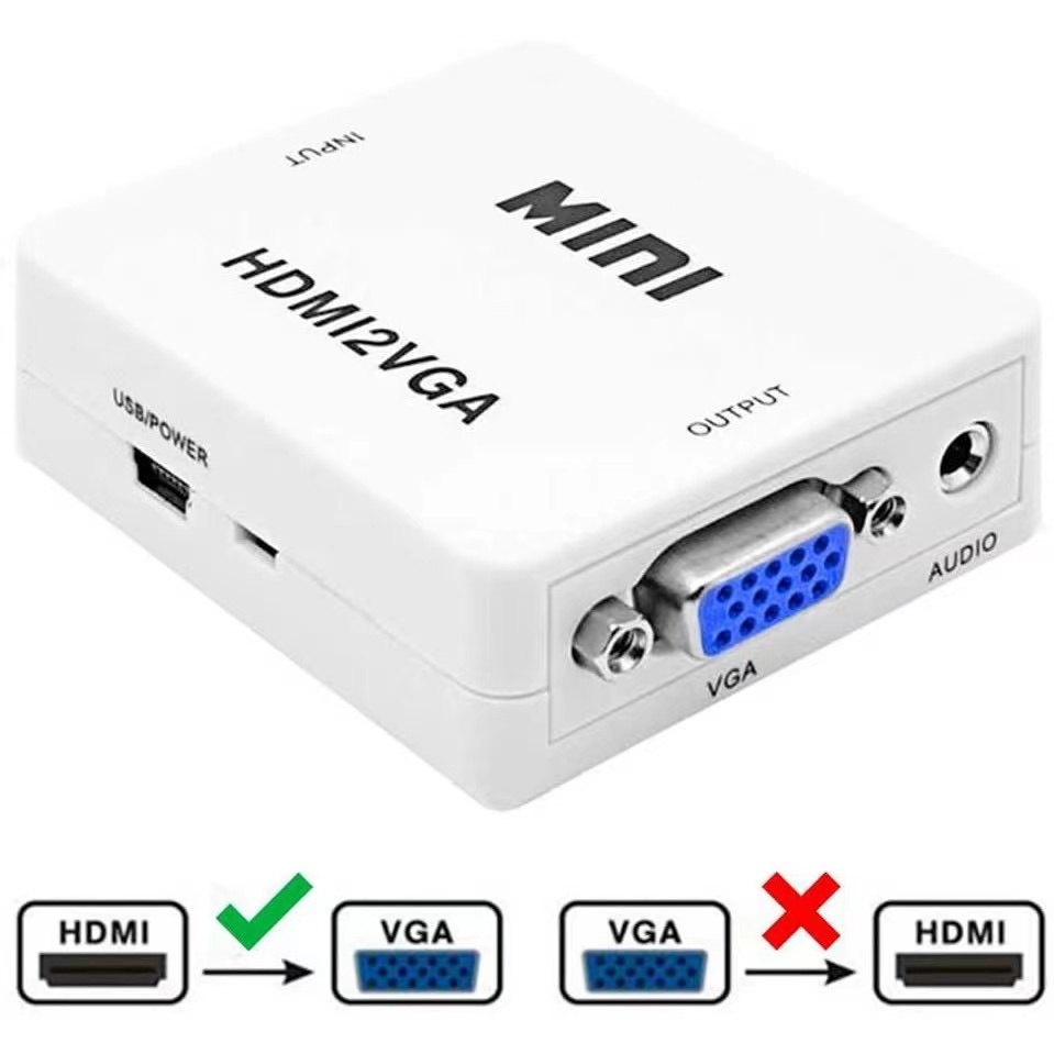 ตัวแปลง เอชดีเอ็มไอ HD To VGA Converter With Audio Port HDMI2VGA 1080P ...