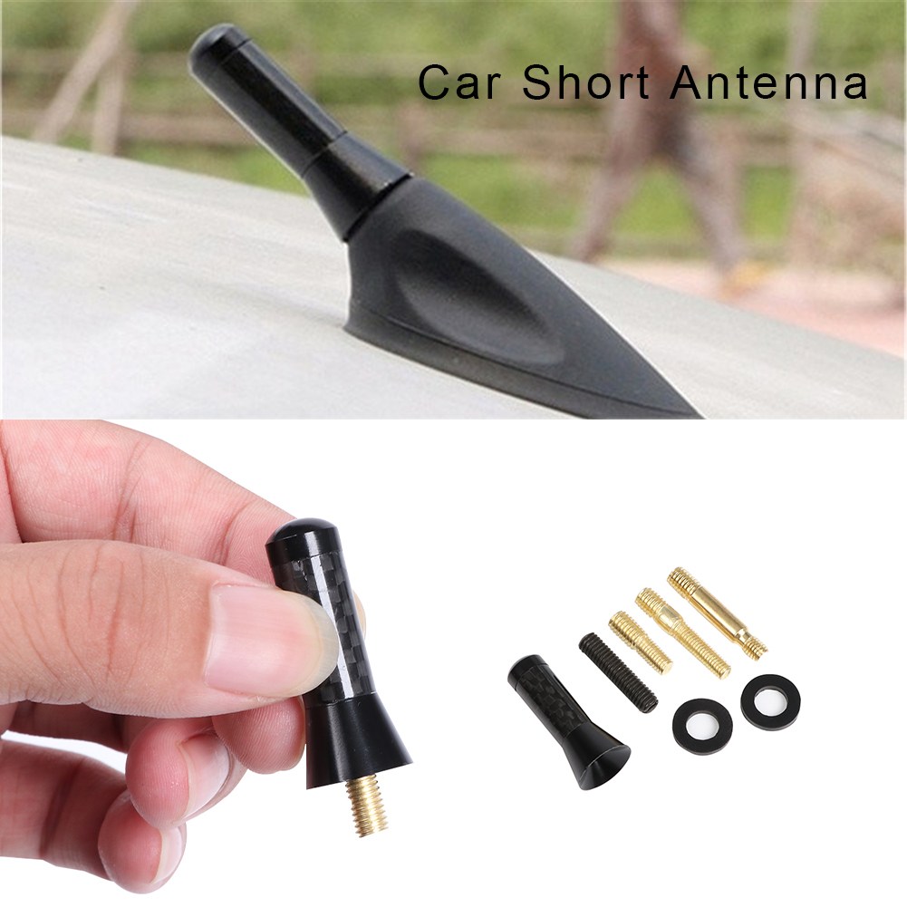 Qaao[Ready Stock] Car Short Antenna Aluminum Black 1.4 Shortest Carbon ...
