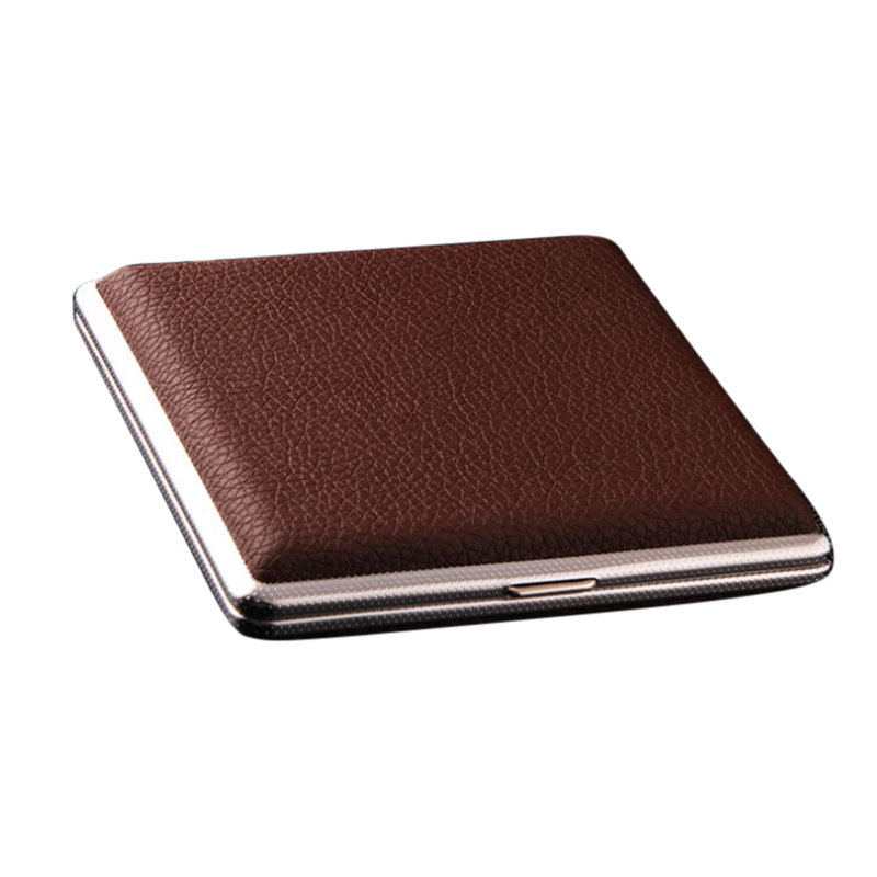 Leather Cigar Cigarette Tobacco Case Holder Pocket Box Storage For 20 ...