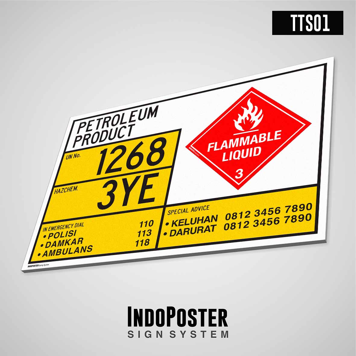 Safety Sign Rambu K3 PVC Truk Tanki Storage - Label Petroleum Product ...