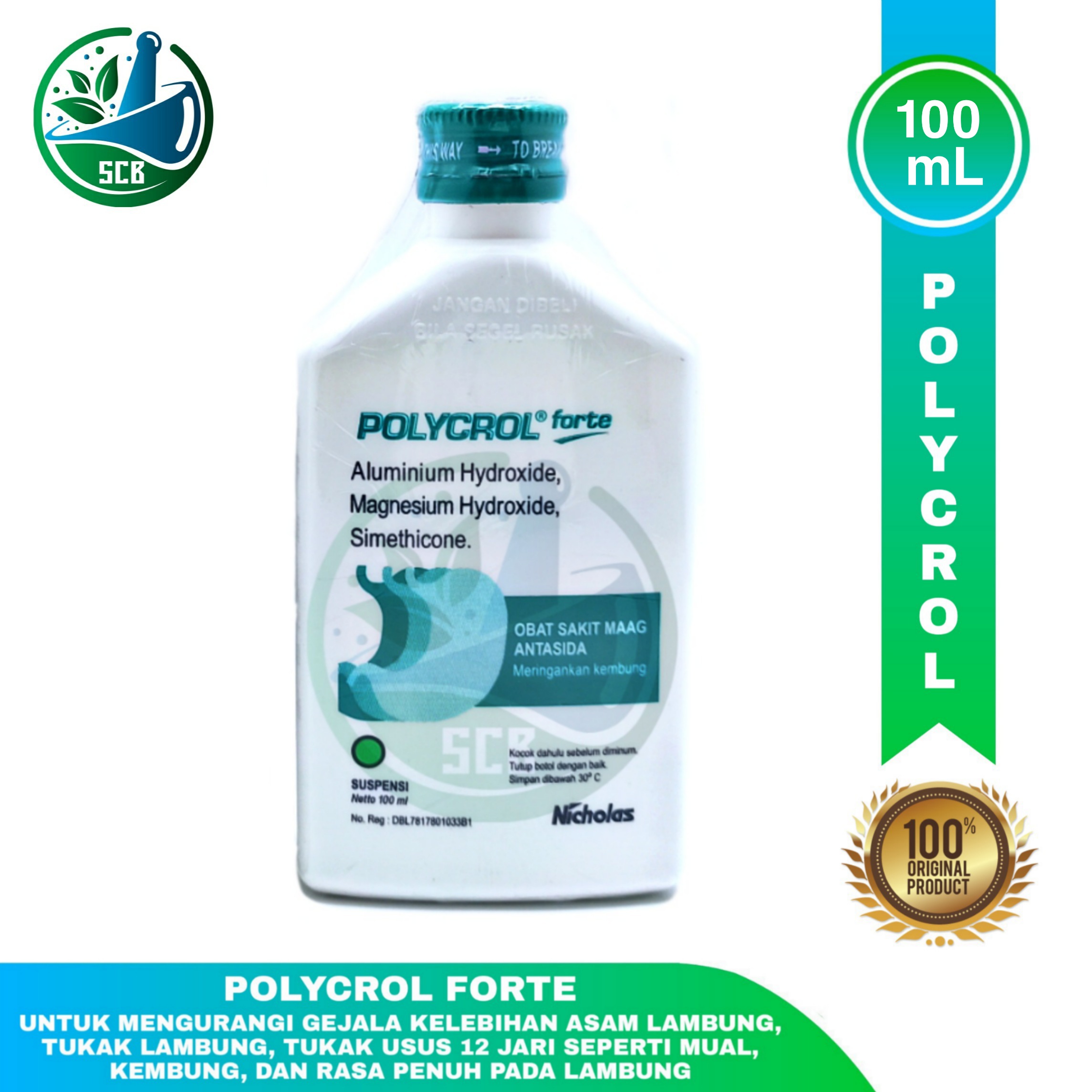 Polycrol Forte HIJAU Varian - Obat Maag, asam & nyeri lambung | Lazada ...