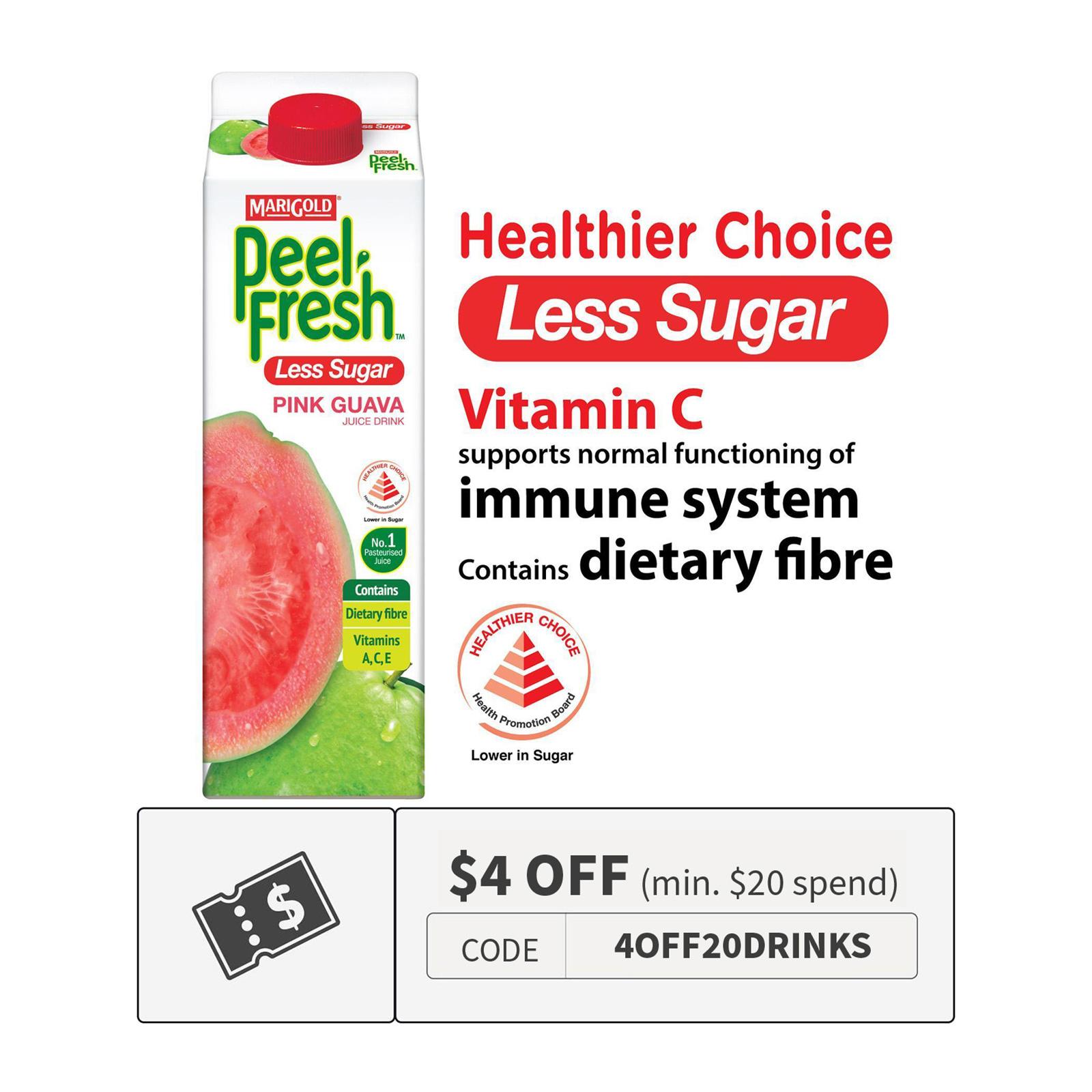 Marigold Peel Fresh Less Sugar Juice Drink - Pink Guava 946ML | Lazada ...