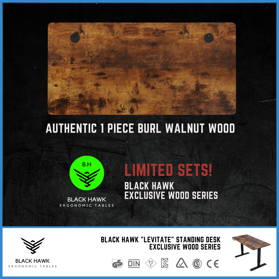 🦅 (𝐒𝐆 𝐒𝐓𝐎𝐂𝐊) Black Hawk Ergonomic Standing Desk / Standing Table ...