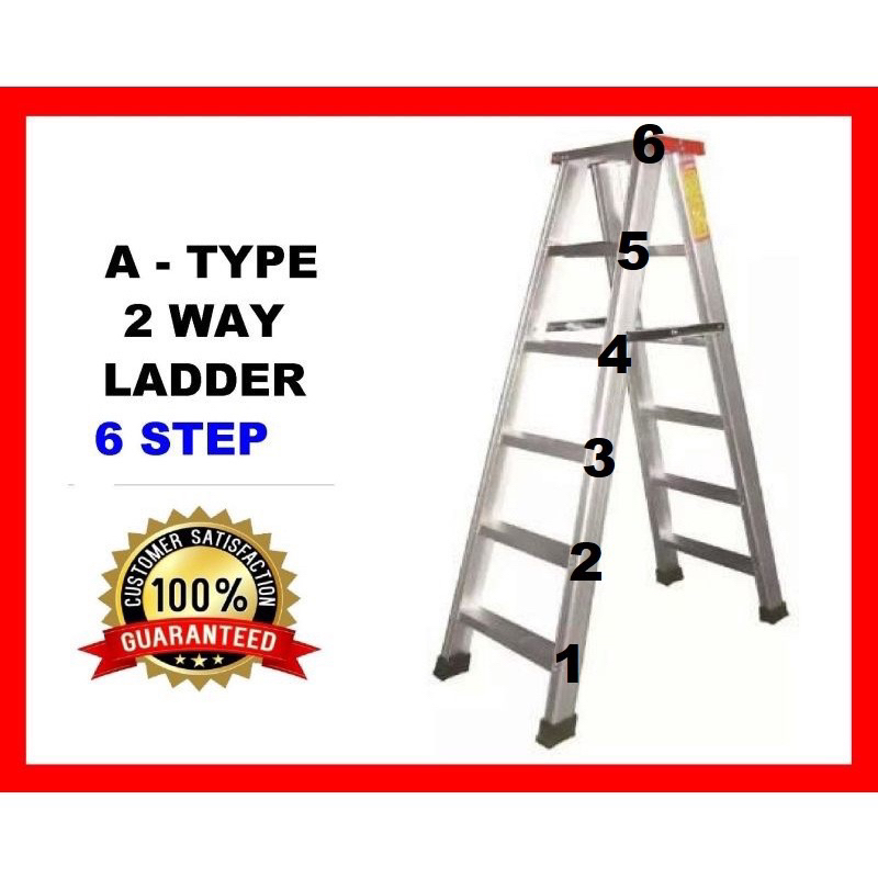 Hagdan FOLDABLE A-TYPE ALUMINUM LADDER 5 STEPS, 6 STEPS ,7 STEPS, 8 ...