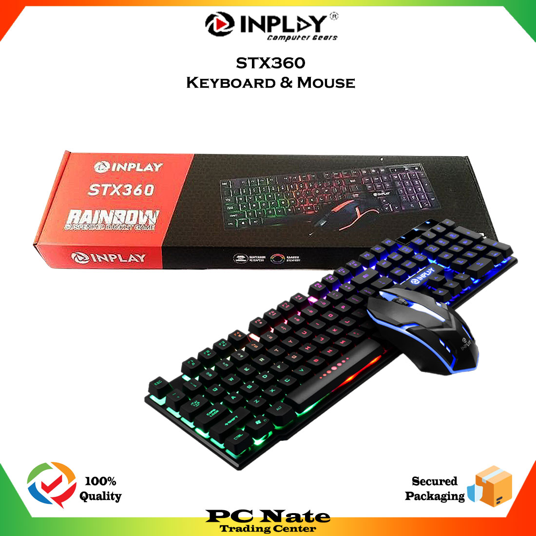 INPLAY STX360 RGB Suspended BACKLIGHT / GAMING KEYBOARD AND MOUSE Combo ...