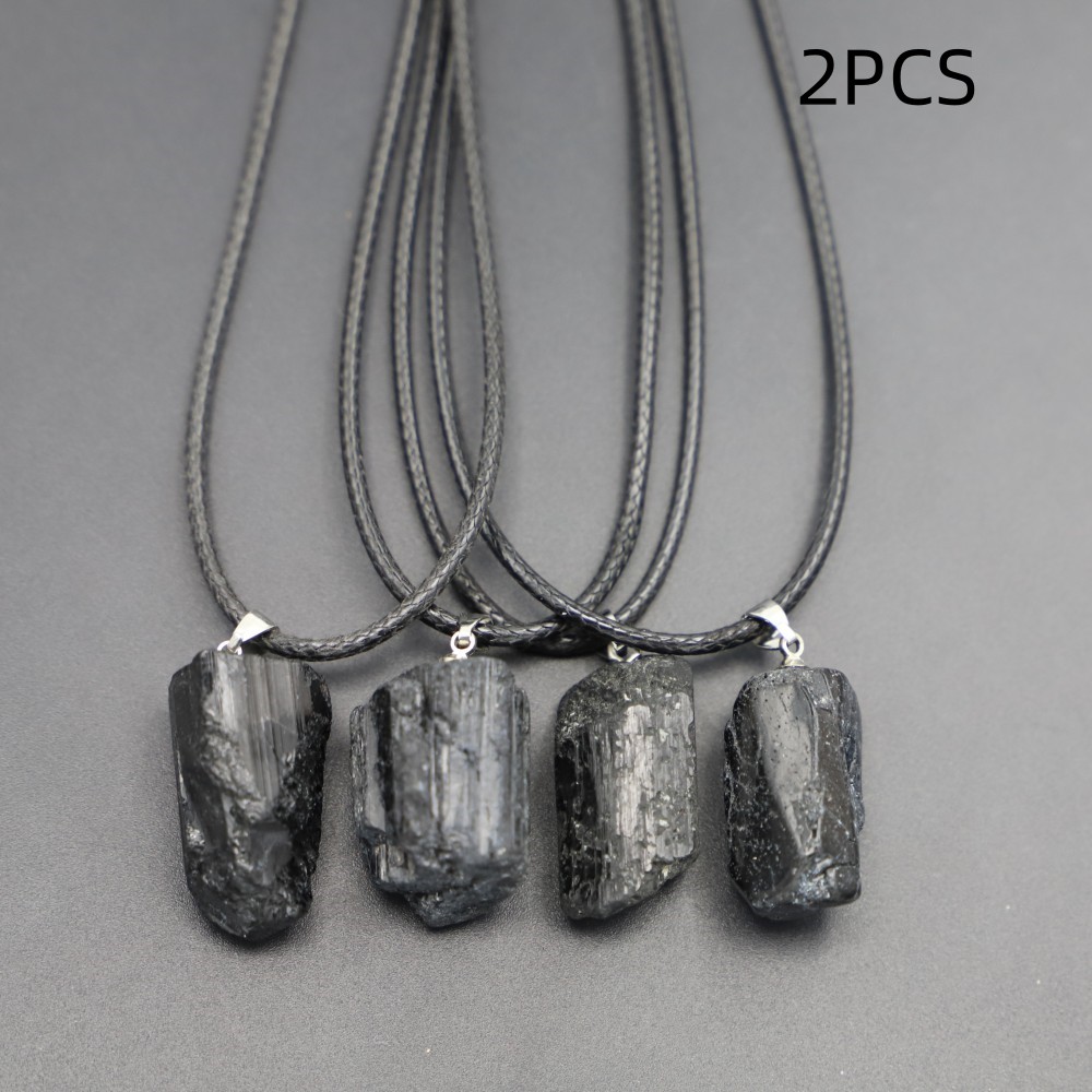 1pc Natural Black Tourmaline Necklace Mineral Rock Chakra Jewelry omen ...
