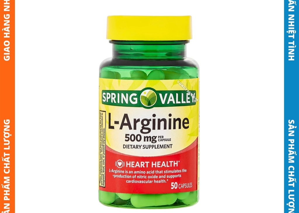 Viên Uống Spring Valley - L-Arginine 500mg (50 viên) - Hỗ Trợ Sức Khỏe ...