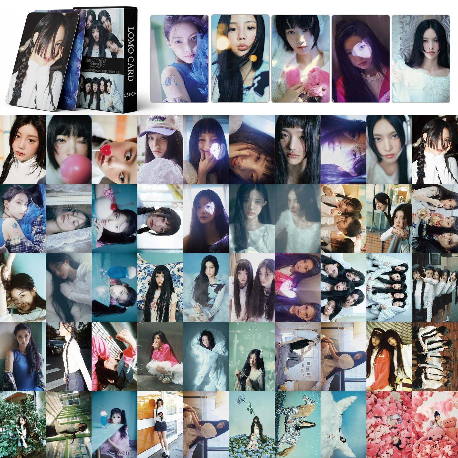 [55pcs] PACK PHOTOCARD ALBUM LOMO CARD ILLIT SUPER REAL ME HITAM ...