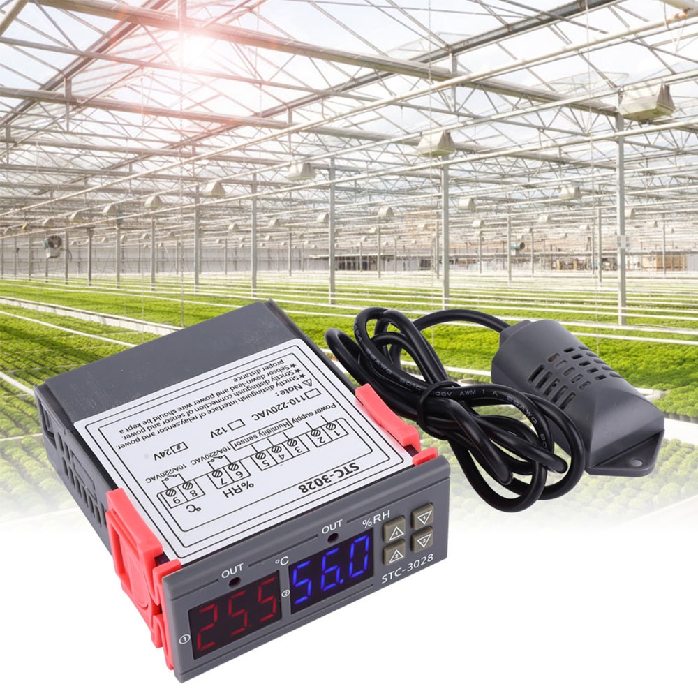Microcomputer Control STC-3028 Temperature Humidity Controller 10A 12V ...