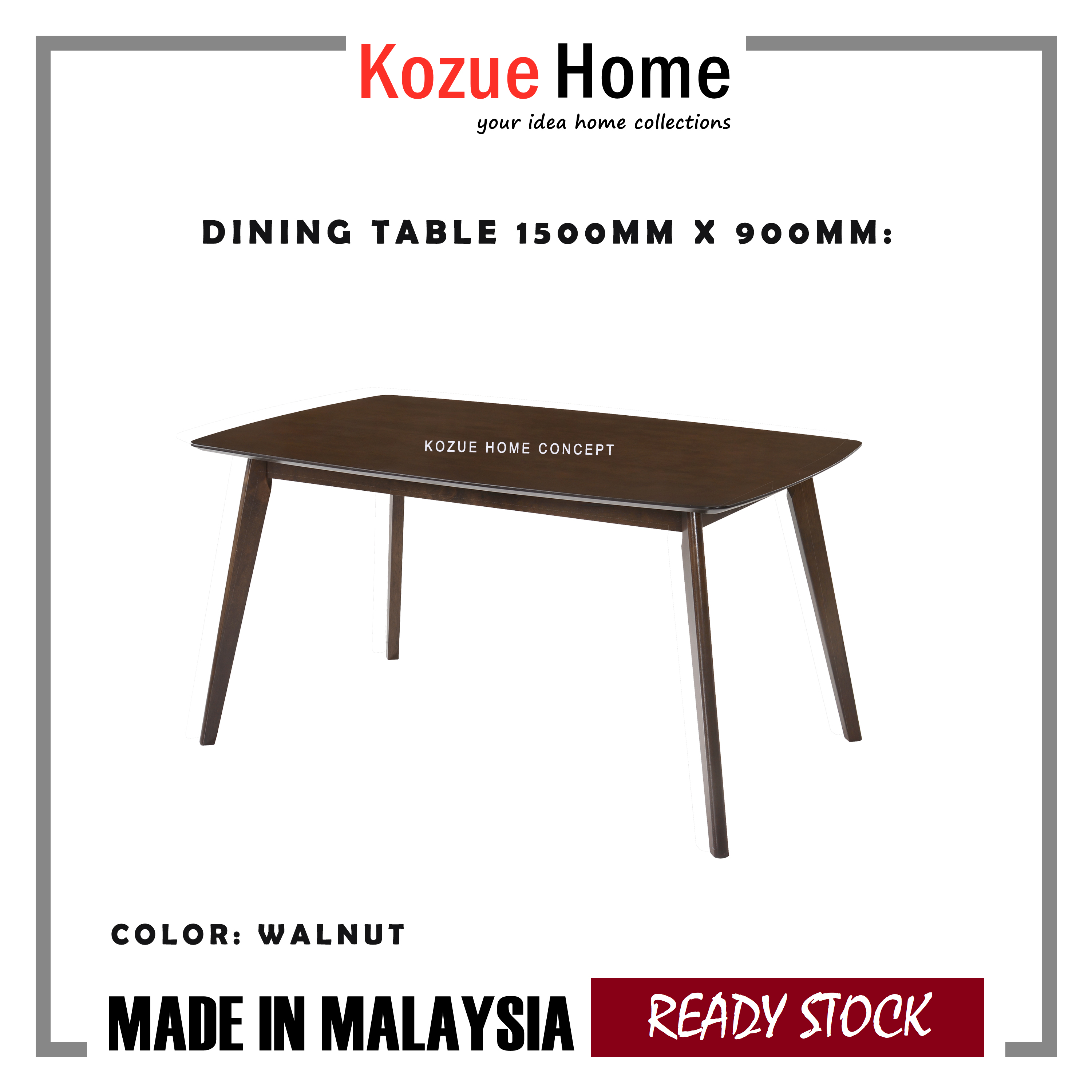 Kozue Modern/ Western Style Mitti Dining Table 1500mm x 900mm | Lazada
