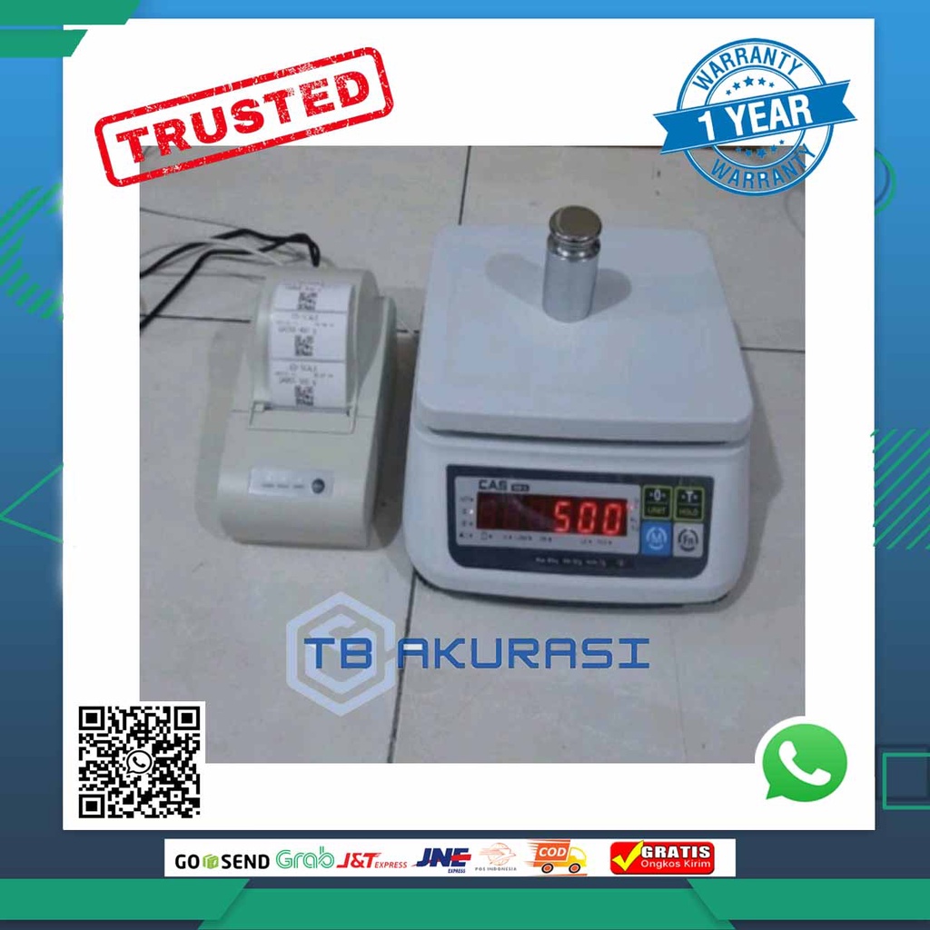 Timbangan Hitung Digital CAS SW II + Printer DLP 50 Cas SW 2 + Printer ...