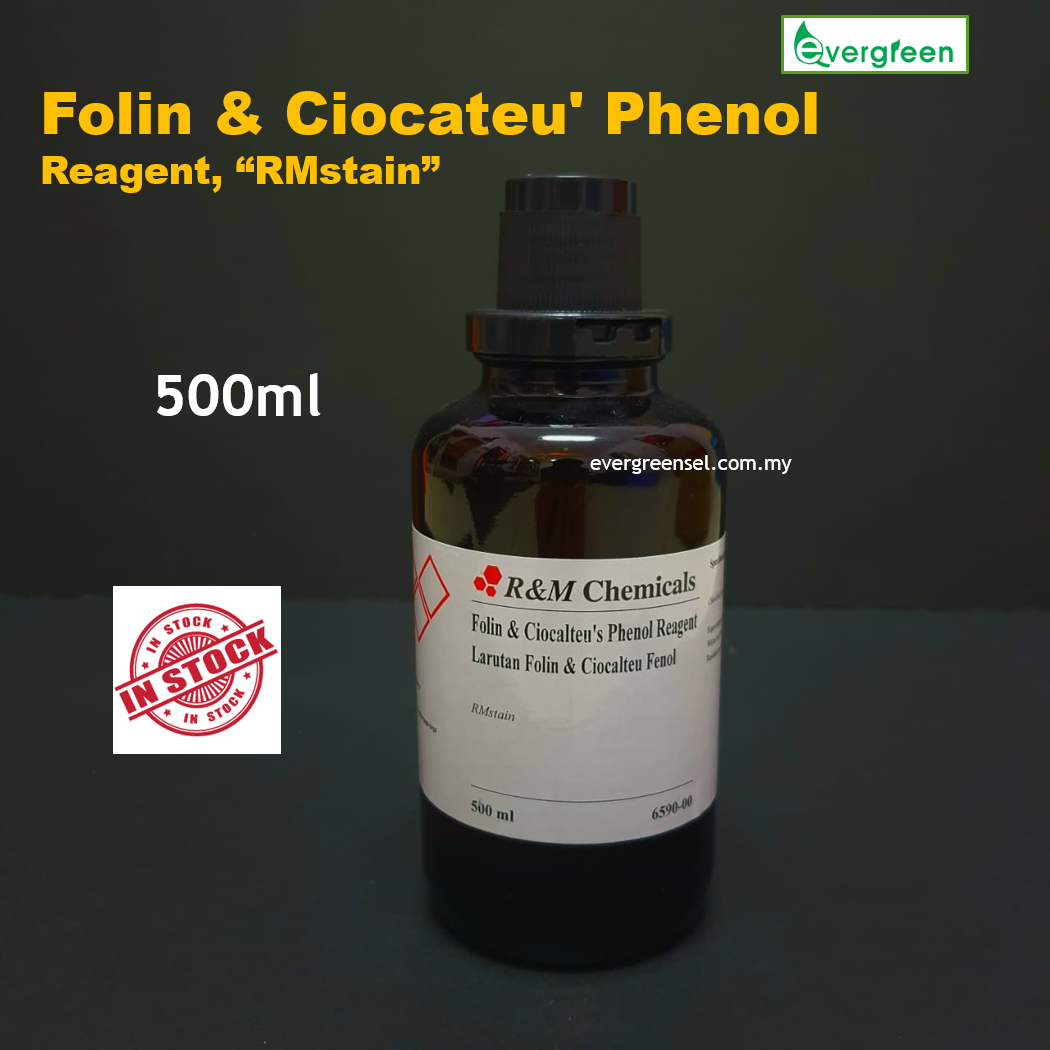 ( READY STOCK ) Folin & Ciocateu' Phenol Reagent, “RMstain” 500ml for ...