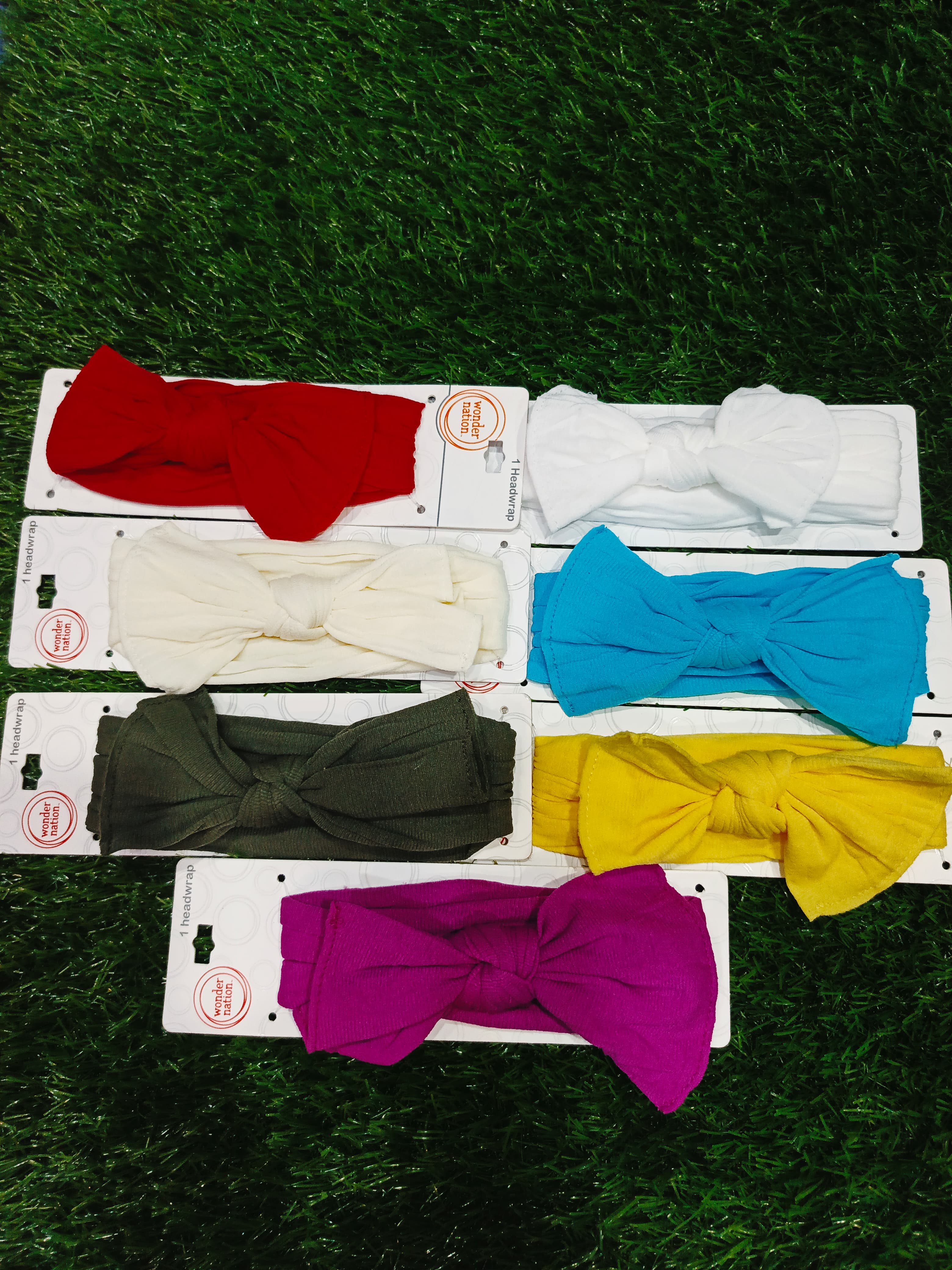 3/5/6 Pcs/Set Baby Girl Headband Bows Elastic Hair Band Solid Color ...