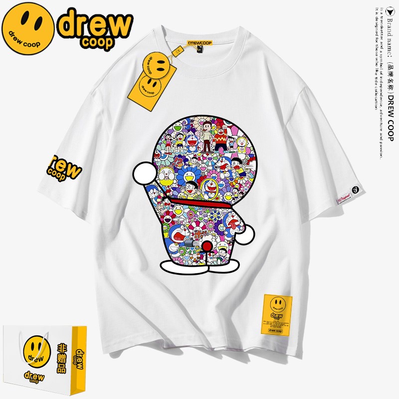 Drew bear เสื้อยืดคอกลม แขนสั้น ผ้าฝ้าย อินเทรนด์ สําหรับผู้ชายและ ...