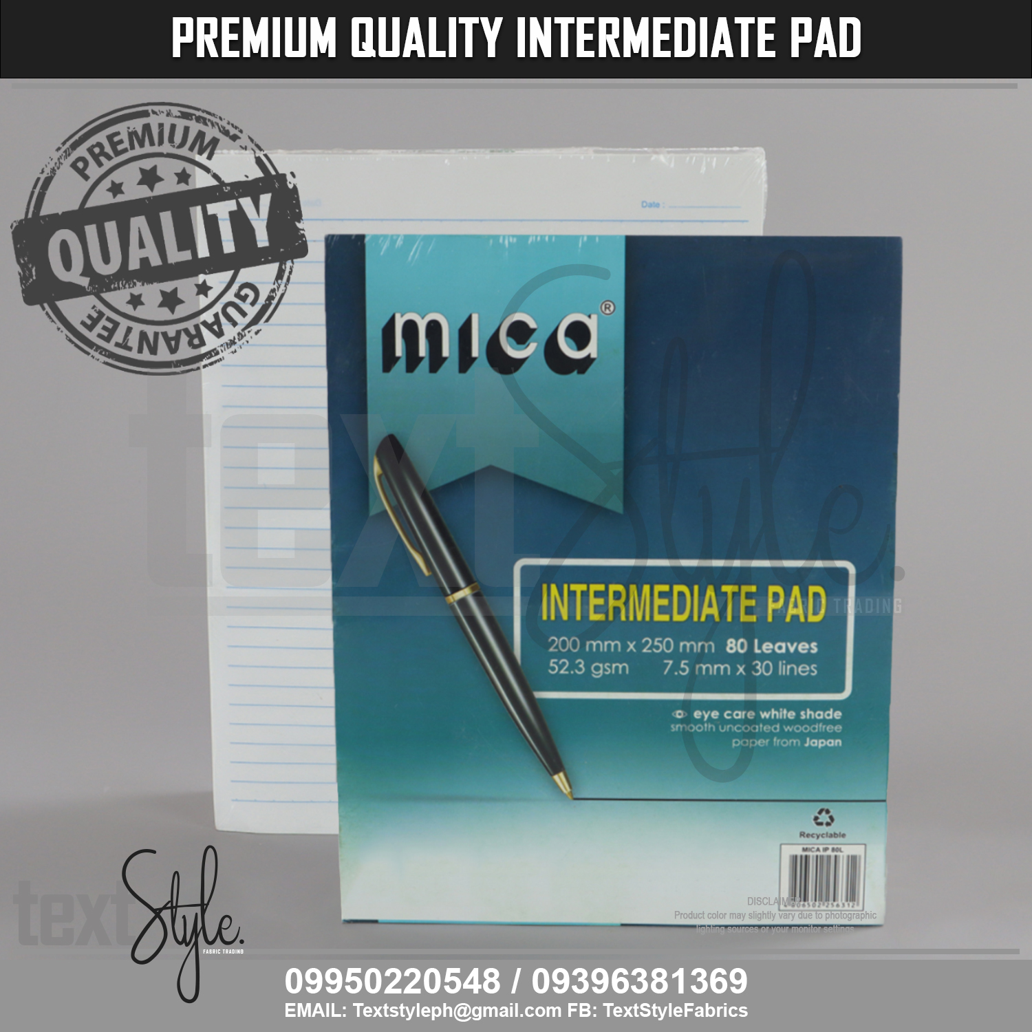 Textstyle Premium Quality MICA Intermediate Pad Paper 80 Leaves - Paper ...