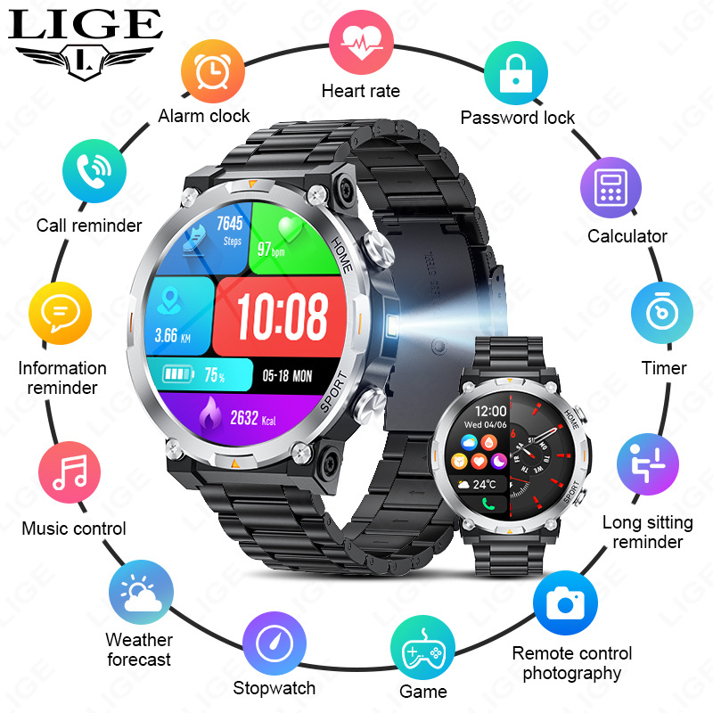 LIGE Cross border New W10 Smart Watch Health Monitoring Multi ...