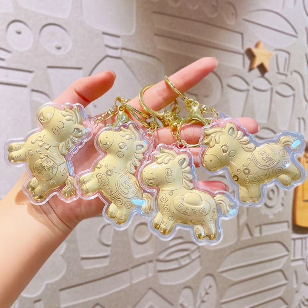 Party Favors Cartoon Design Horse Keychains Wealthy Pony Keychain Bell ...