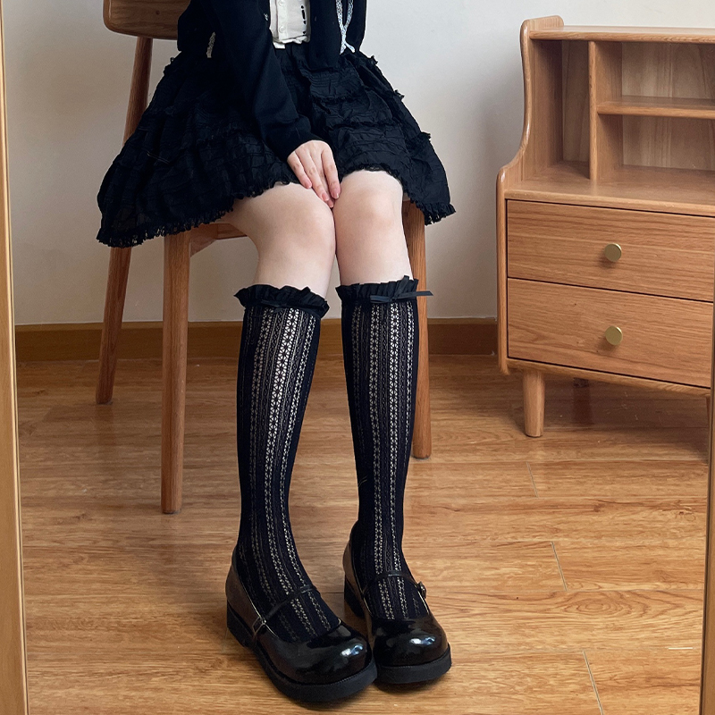 Fashion Japanese Jk Mary Jane Lace Hollow Lace Bowknot Pile Socks | Daraz.com.np