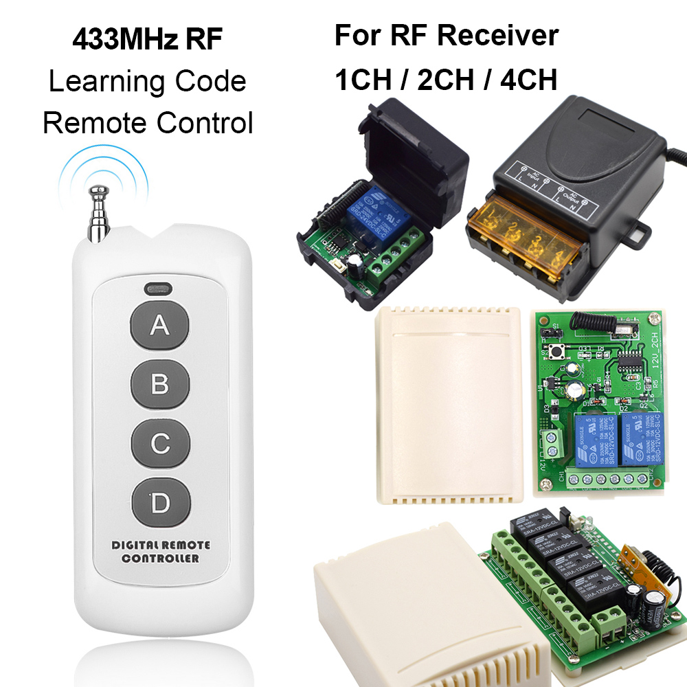 433 Mhz Wireless Rf Remote Control Ev1527 Learning Code Controller For Ewelink Tuya Zigbee ...