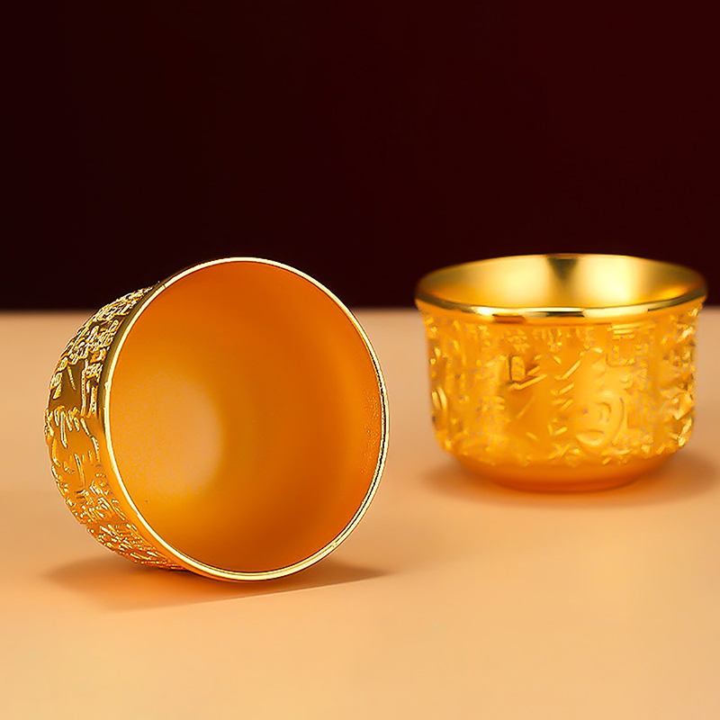 NEW Brass Serving Bowl Cup Chinese Ritual Buddhist Offering Water Bowl ...