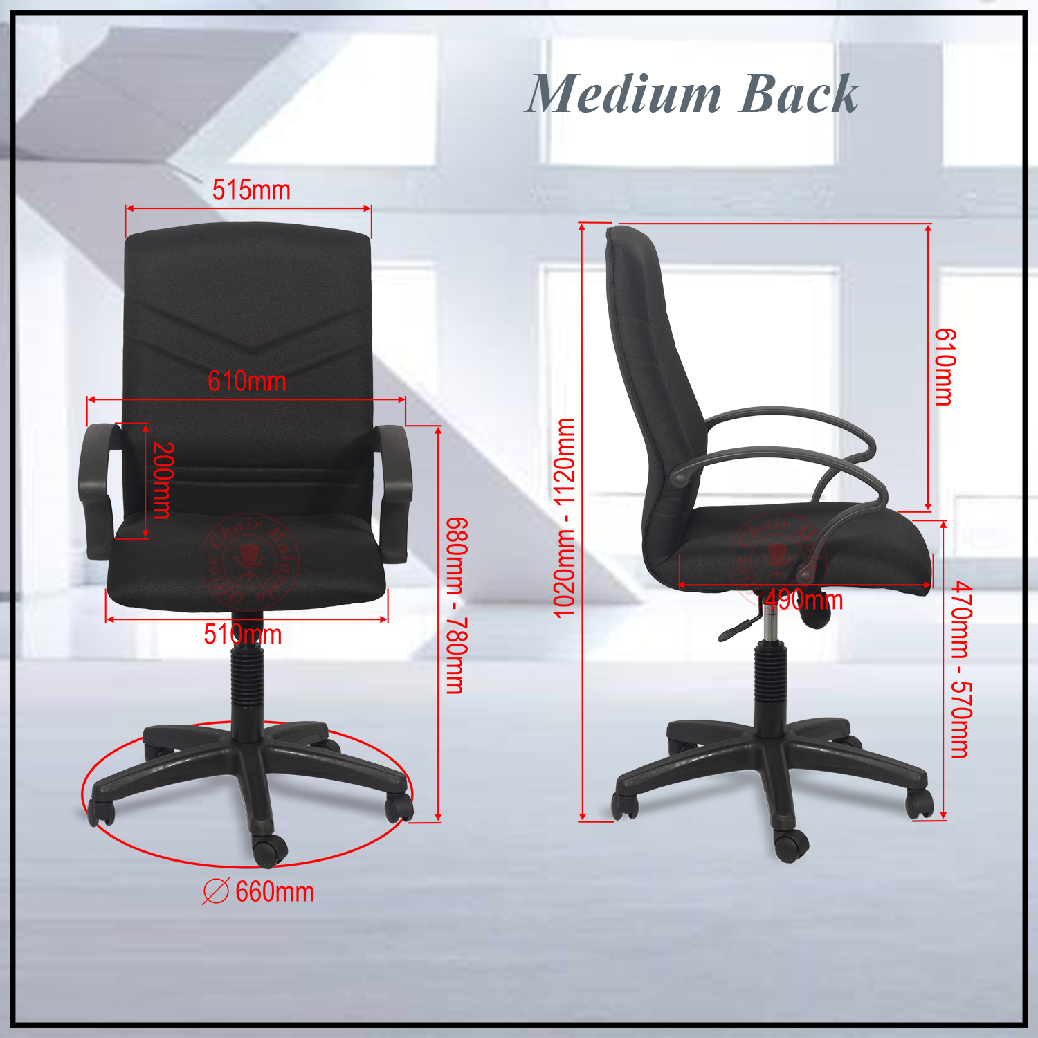 💥Budget Fabric & PVC💥 Office Chair / High Back Chair / Medium Back ...