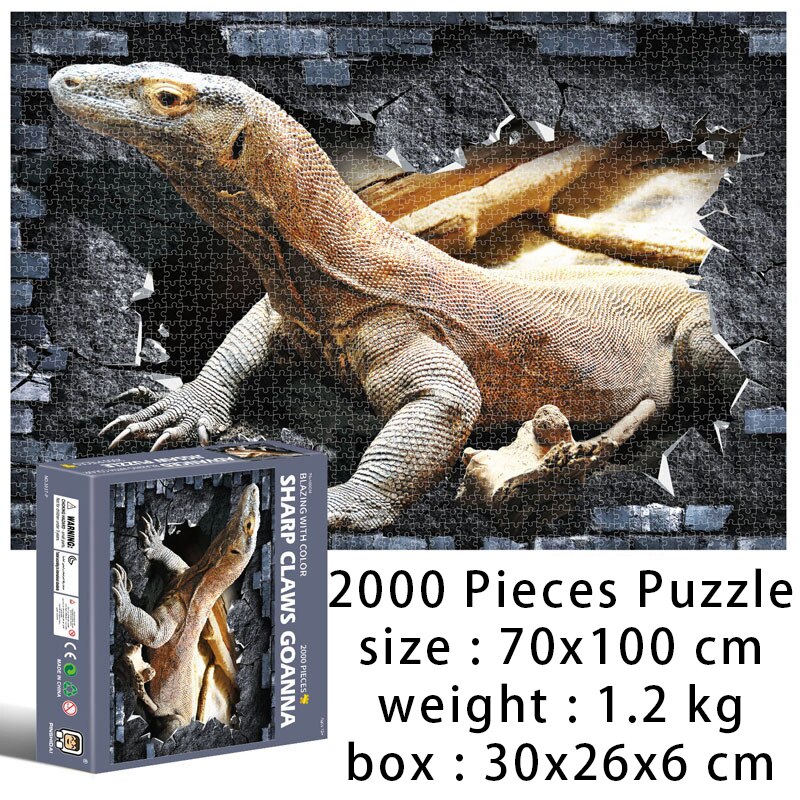 New 1500 Pieces Rainbow Puzzle 2000 3000 Blocks Assembled Unique Shape ...