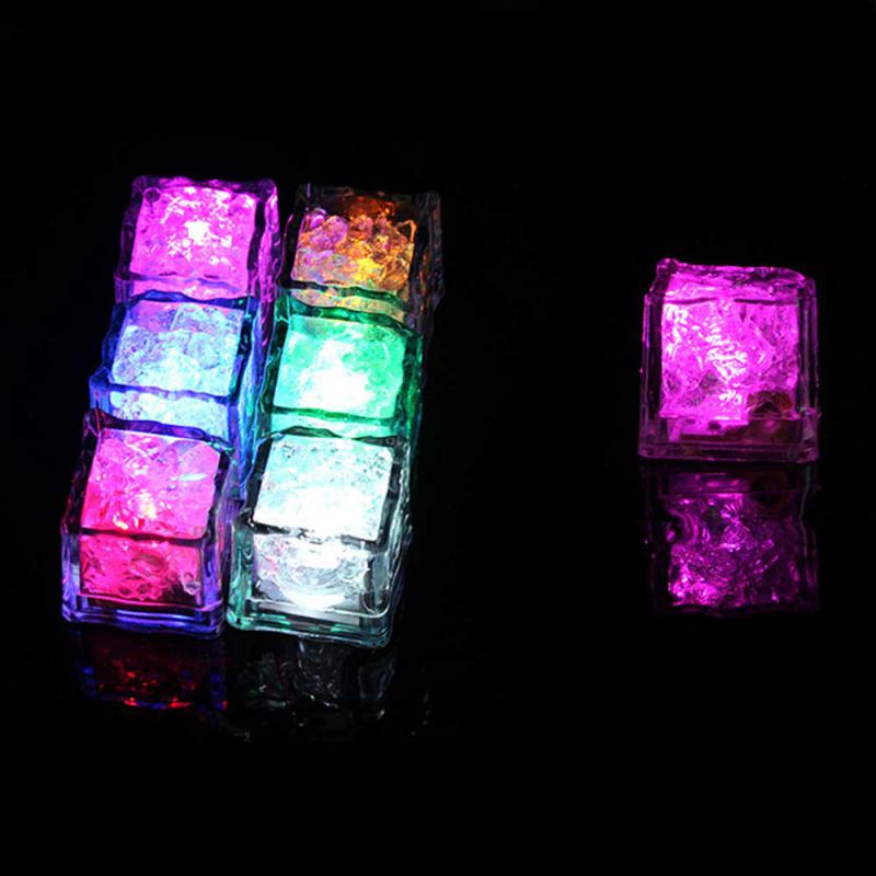 Waterproof Led Ice Cube Multi Color Flashing Glow Dark Up Luminous Ice ...