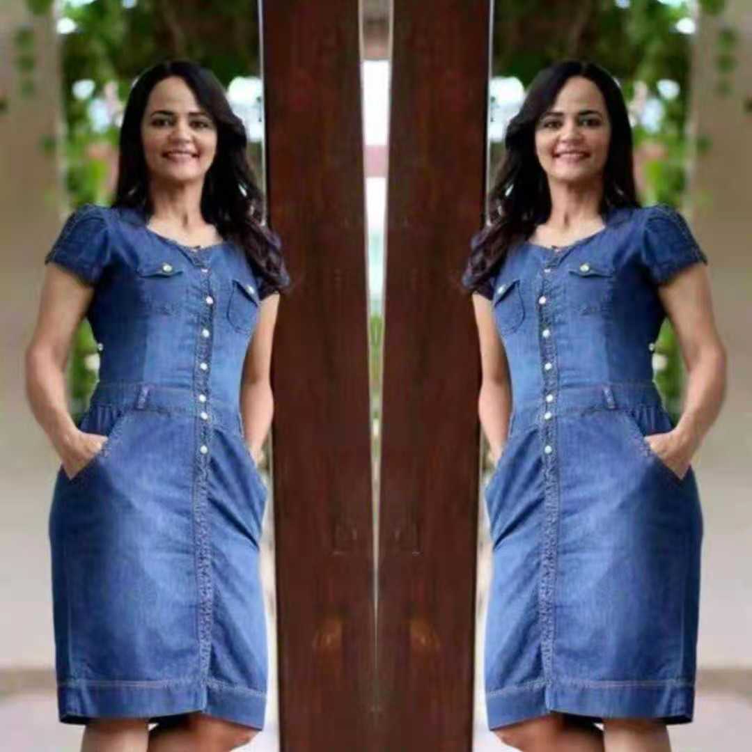 8566# US Fashionable Denim Dress Casual Dress Maong Dress For Women ...