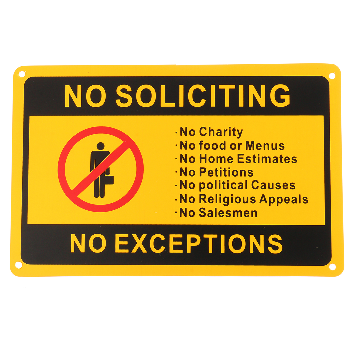 No Soliciting No Computers Exceptions Front Door Home Business Security ...