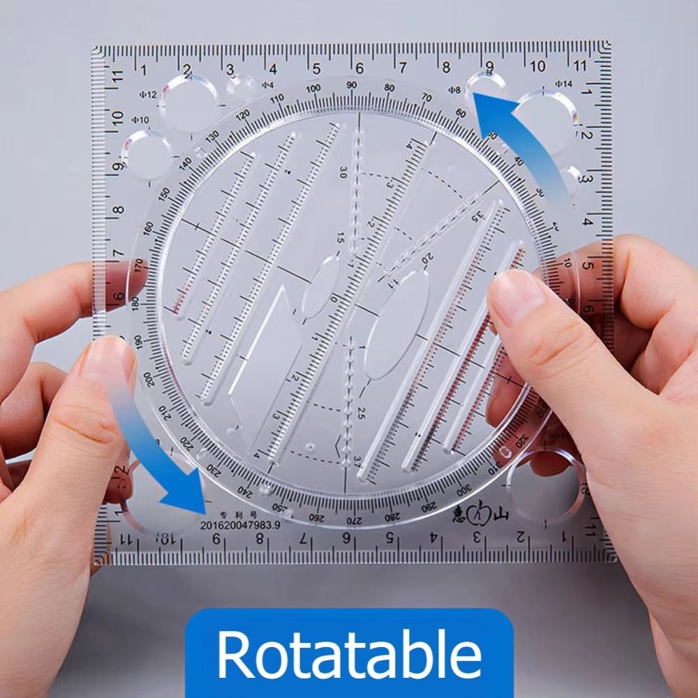 Stationery Protractor Geometry Drawing Ruler Transparent 3D Scale ...