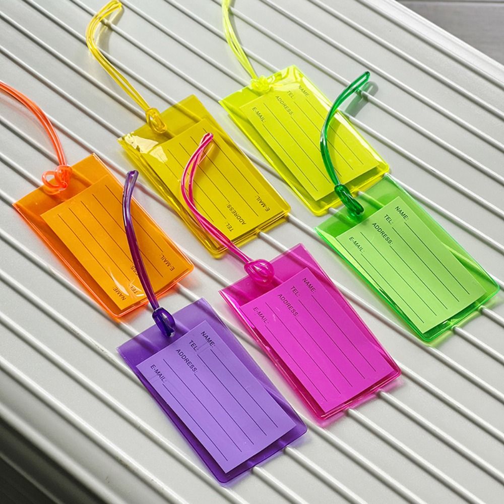 Soft Fluorescent Luggage Tag PVC Colorful Baggage Name Tags Boarding ...