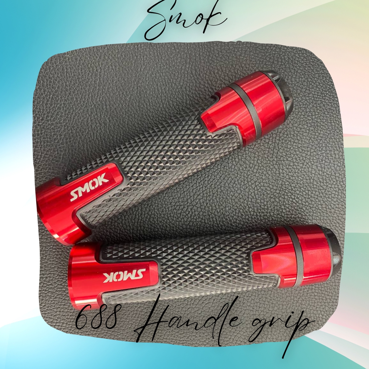 Smok handle grip for motorcycle 688 aluminum and rubber Red rcao ...