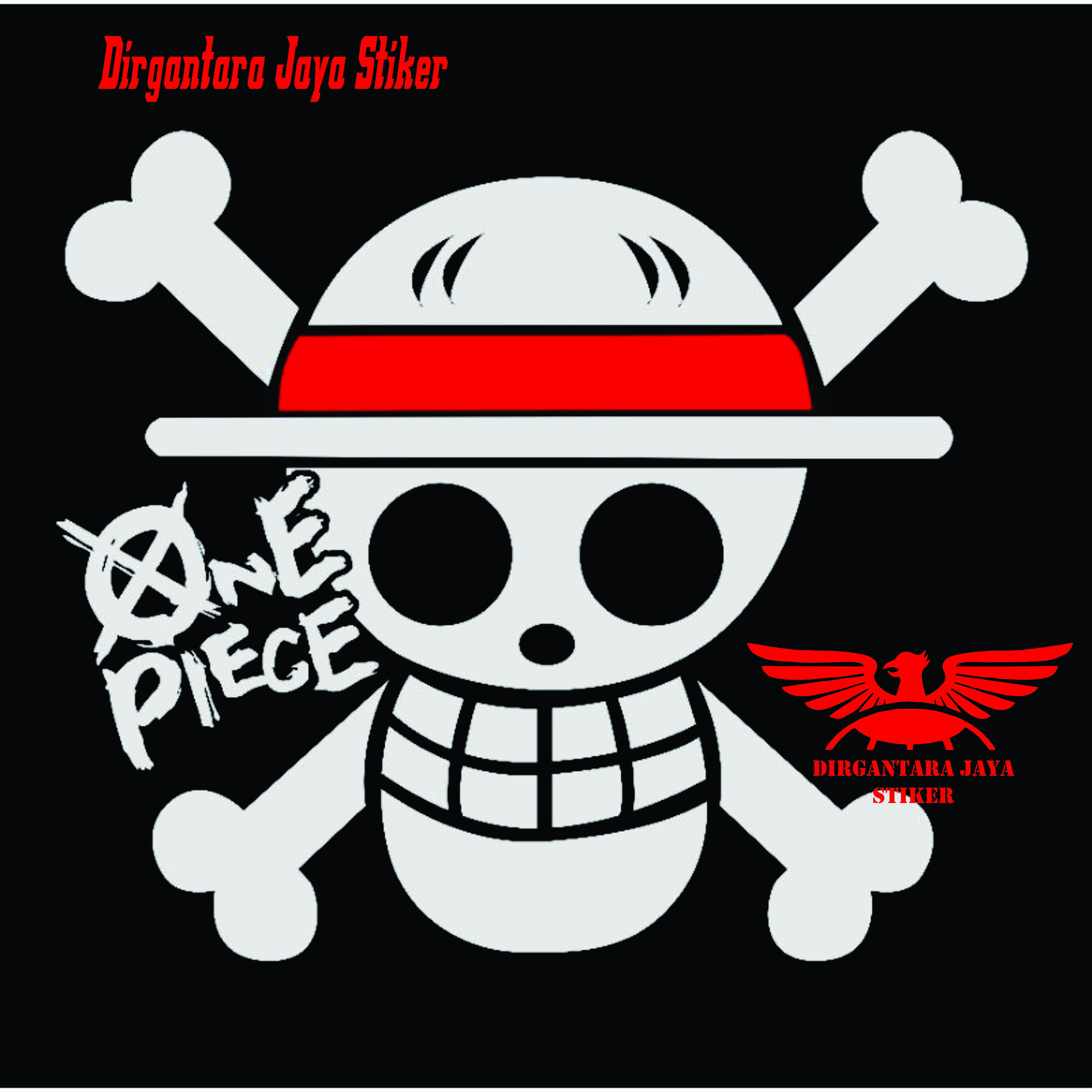 STIKER ONE PIECE STICKER ONE PIECE STIKER LOGO ONE PIECE TENGKORAK ...