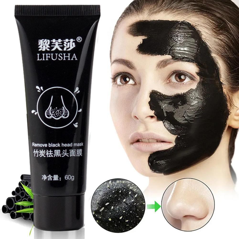 HeYang 60g Bamboo Carbon Black Mud Facial Mask Active Carbon Deep ...