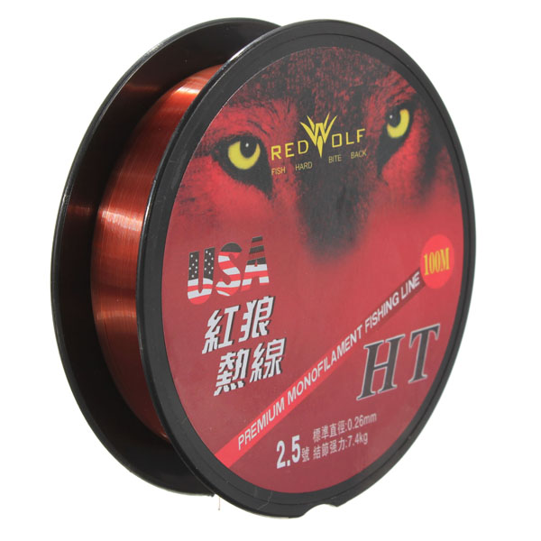 Outdoor Fishing Premium Line Computers 100M Nylon Line Red Wolf Size ...