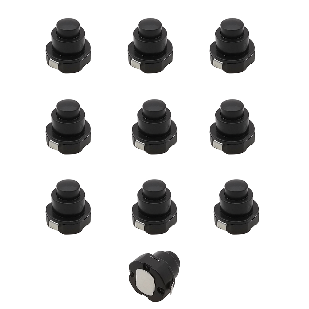 10pcs Small Circular Flashlight Power Button Switch Dc 30v 1a 10mm X ...