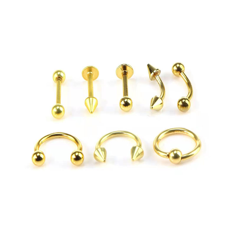 Direct selling puncture jewelry tongue nail mixed suit stainless steel ...