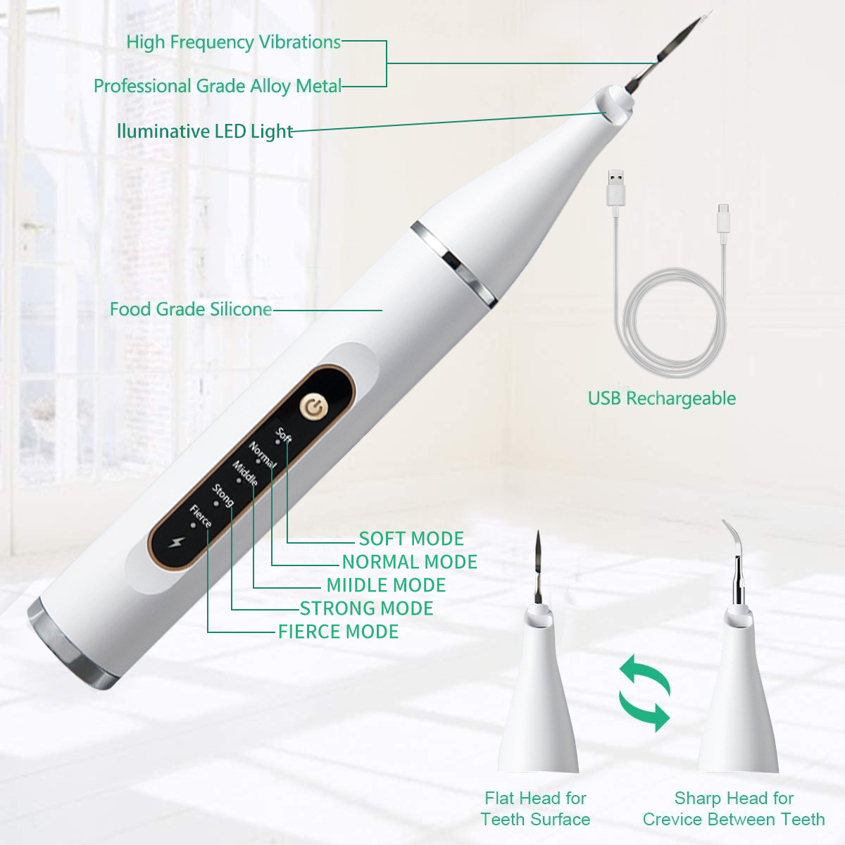 【Expert Recommended】 5-speed calculus removal ultrasonic scaler for ...