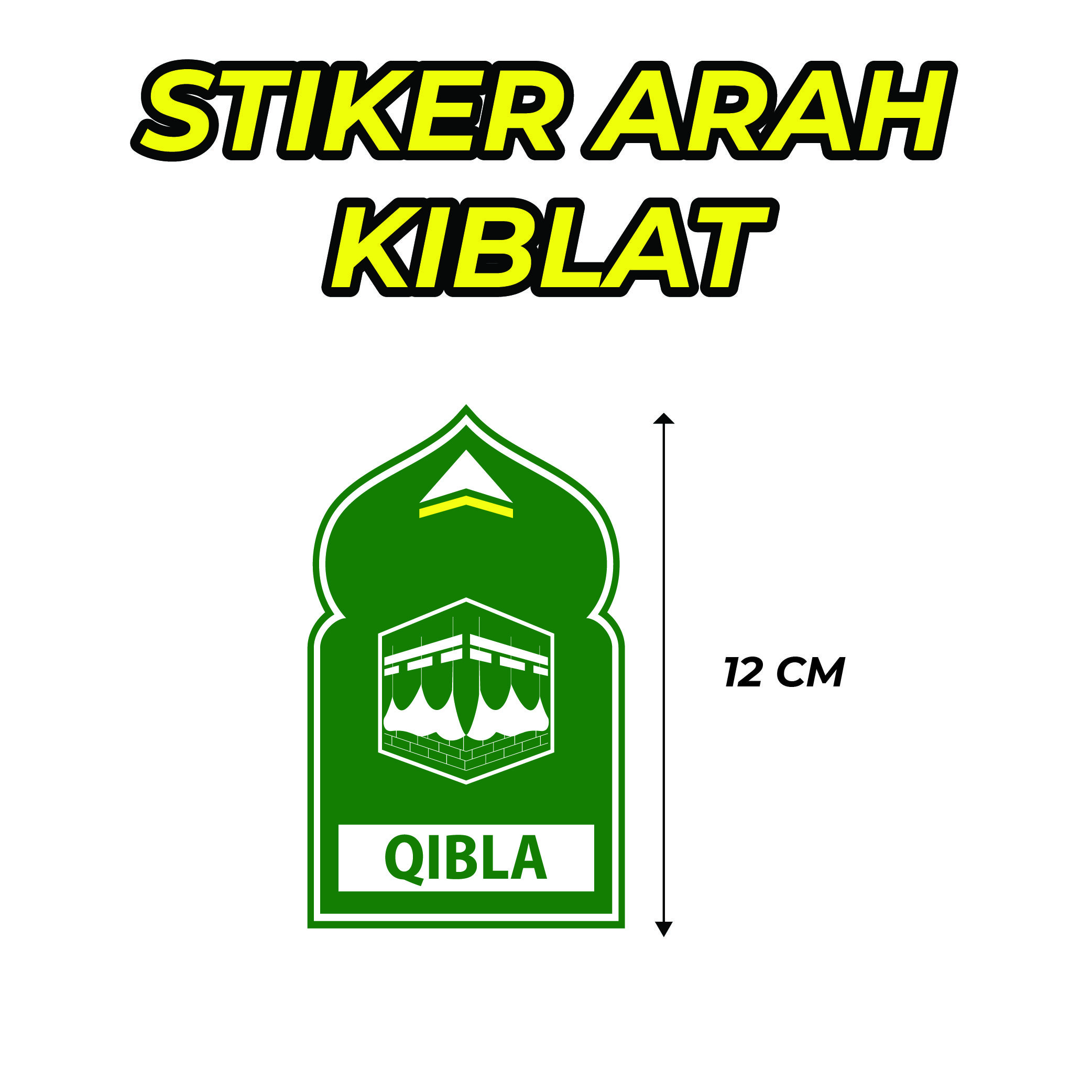 Sticker Arah Kiblat / Kiblat Arrow / Kiblat Sign for Homestay School ...