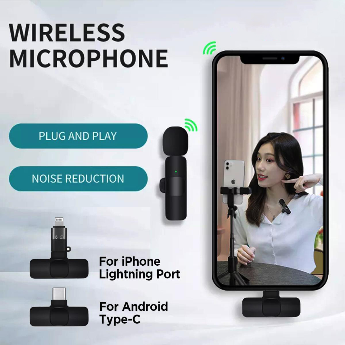 K8 Type C Wireless Microphone K8 Collar Mic For Type C - Noise ...