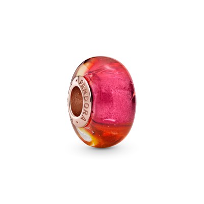 925 sterling silver Glittering Sunset Murano Glass Charm fit pandora ...
