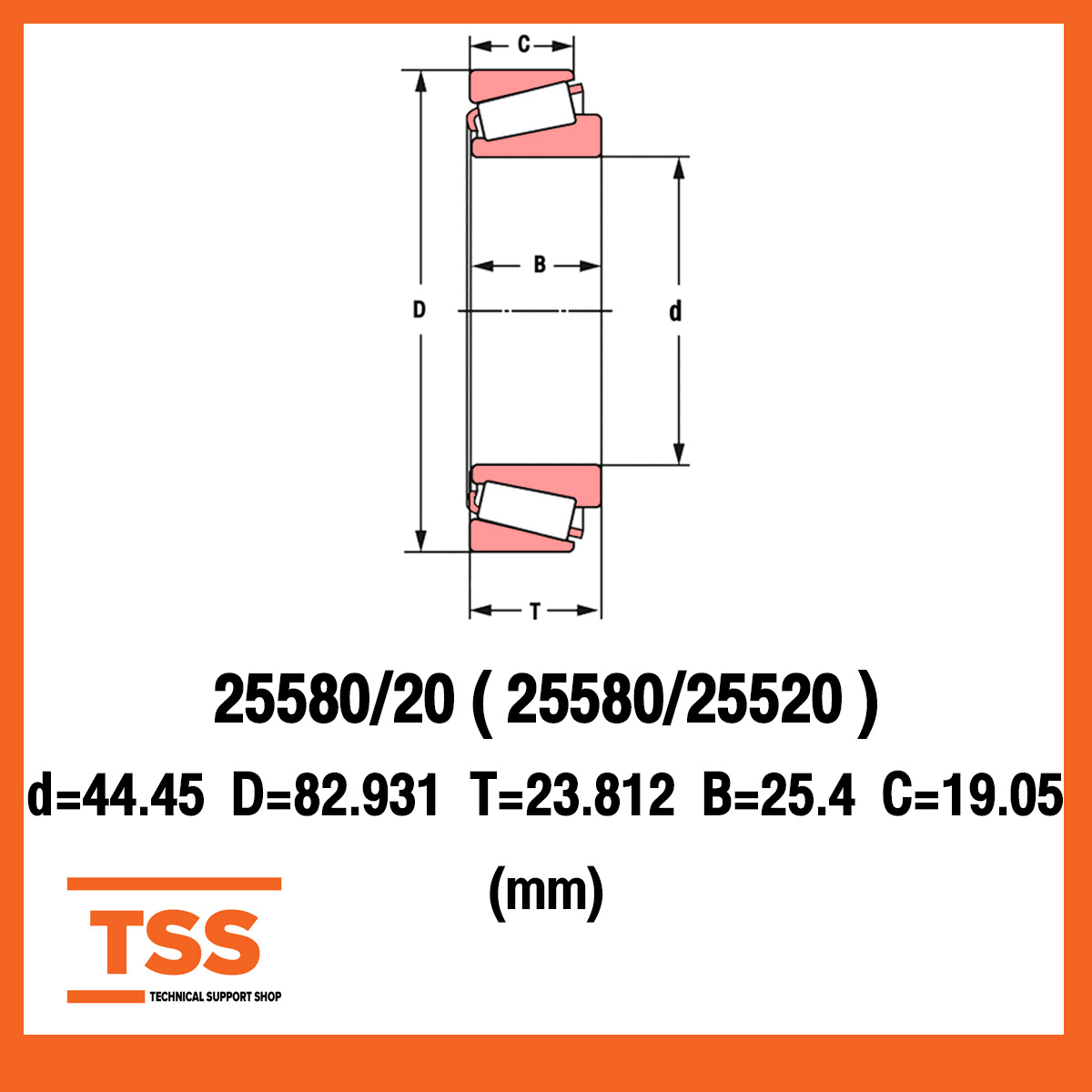 2558020 ตลับลูกปืนเม็ดเรียว 2558025520 ( TAPERED ROLLER BEARINGS 25580 ...