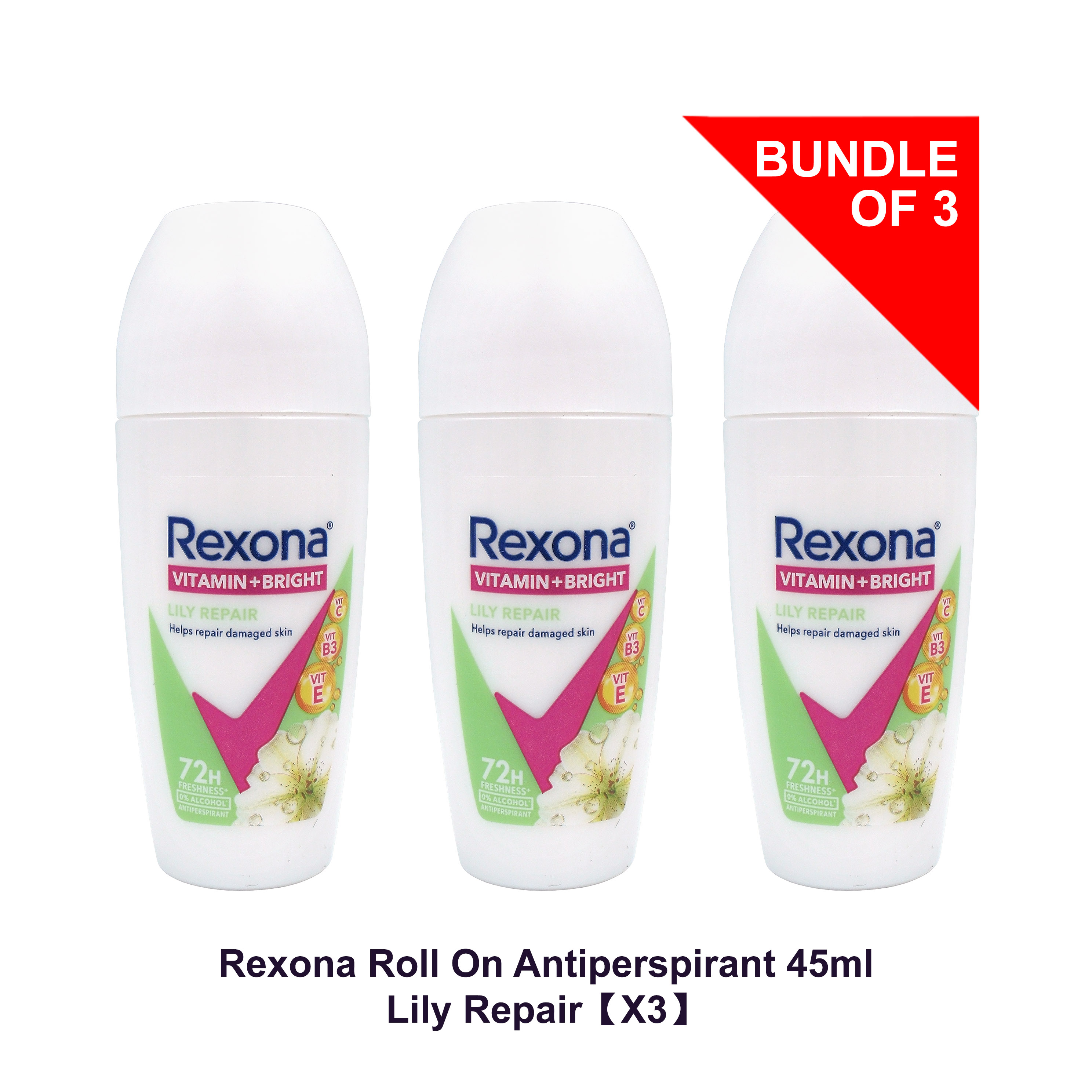 [BUNDLE OF 3] Rexona Roll On Antiperspirant 45ml RELBE BEAUTY | Lazada ...