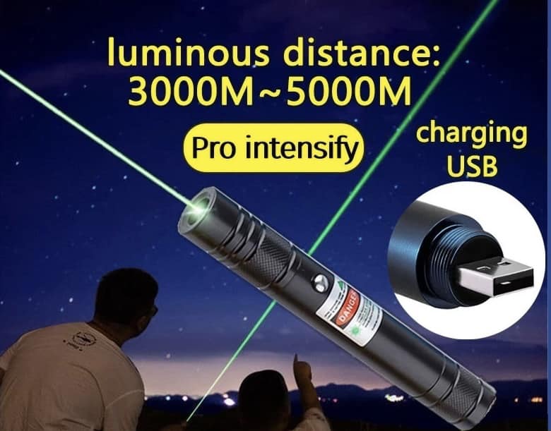 USB Plug Rechargeable Laser Green Pointer Flashlight Portable High ...