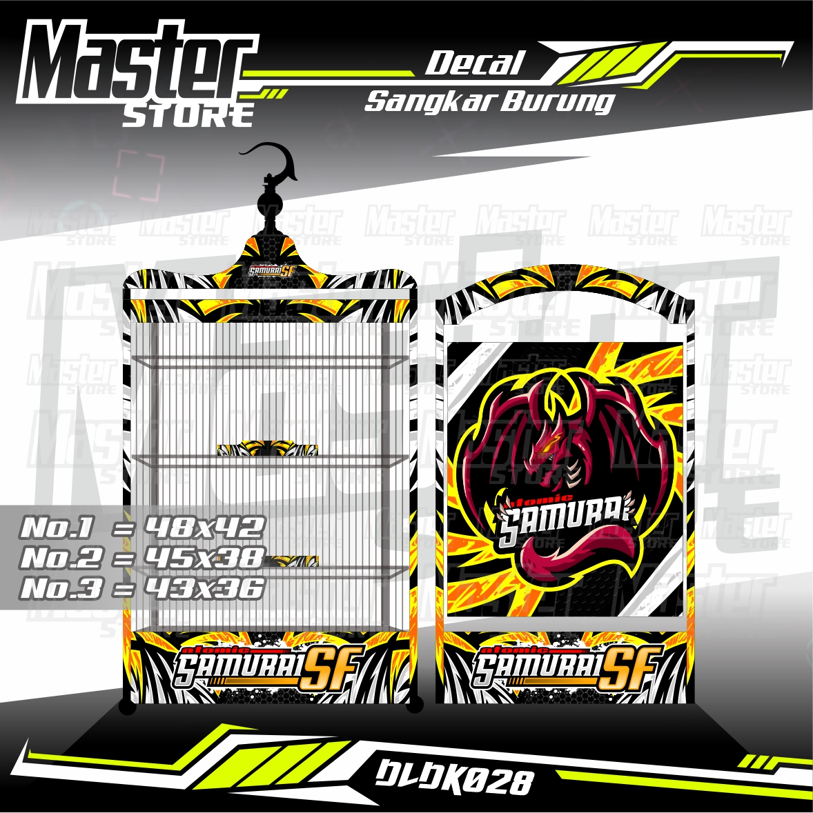 Stiker Decal Kandang/Sangkar Burung Kicau Petarung/Single Fighter Kotak ...