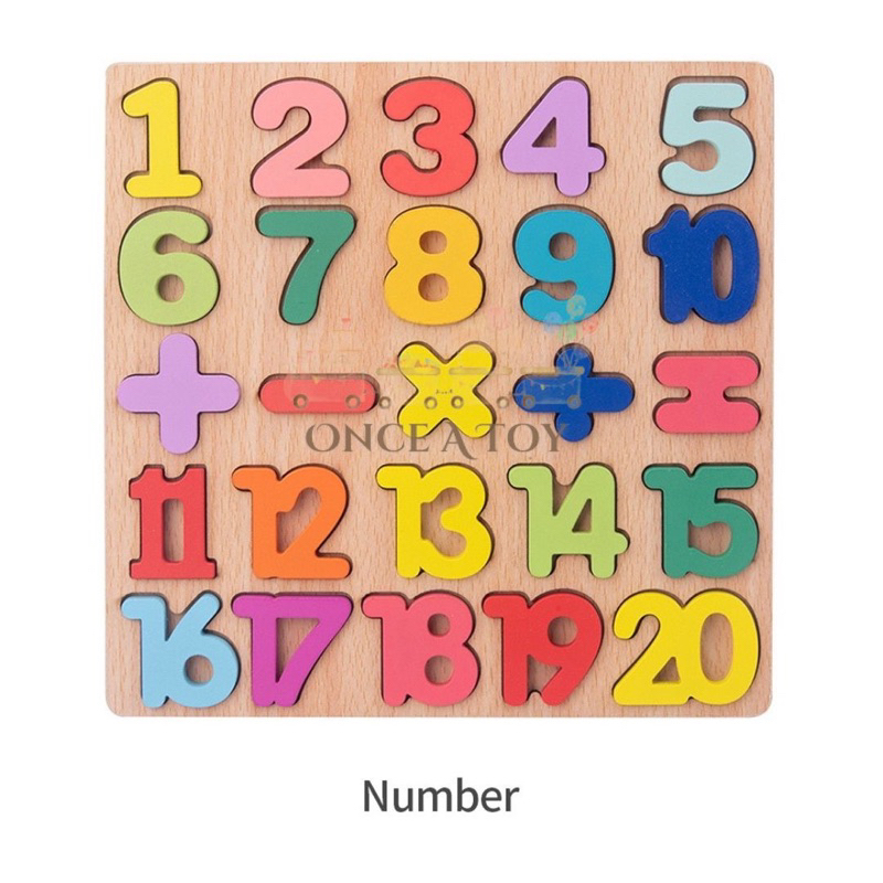 ABC / 123 Puzzle Kids Board Wooden Learning Educational Toys / Papan ...