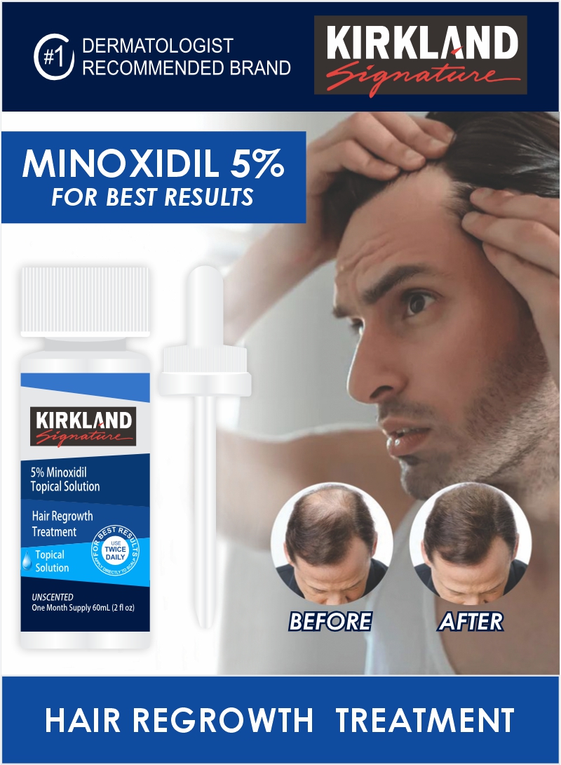 Kirkland 5% Minoxidil Oil 60ml Help Regrow Hair | Daraz.pk