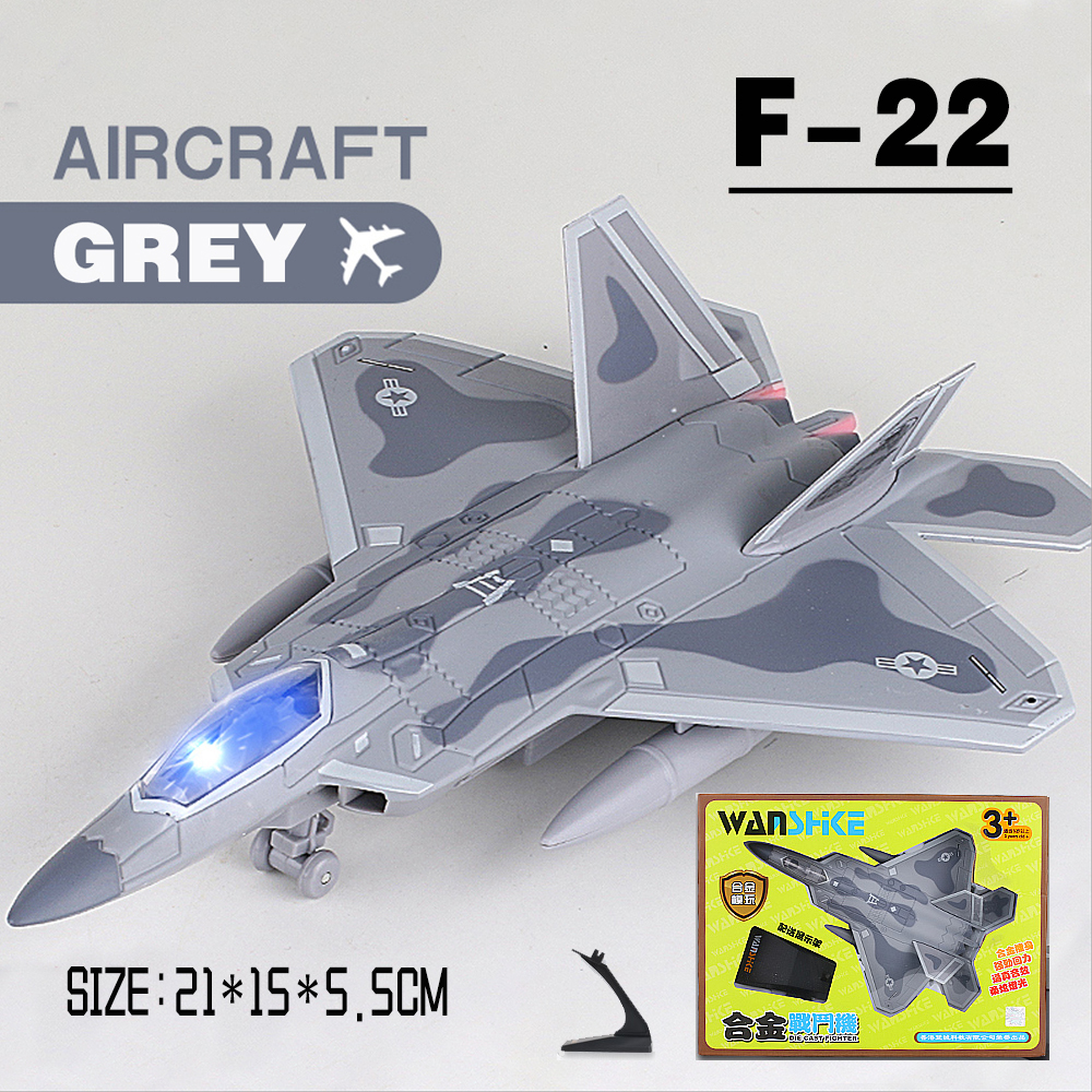 LEO Metal Airplane Model F22 Raptor Stealth Fighter Diecast Toy ...