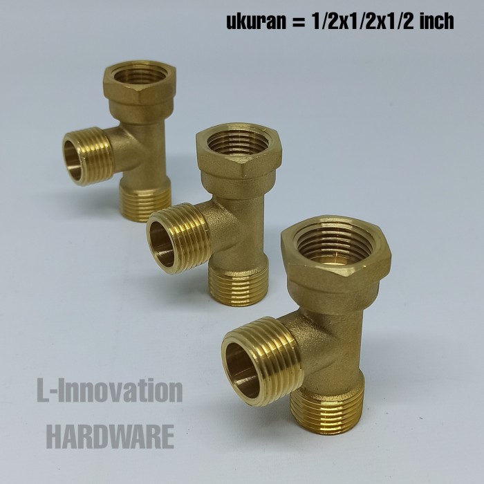 NEPLE TEE KLOSET/SAMBUNGAN KRAN KLOSET FULL KUNINGAN 1/2 INCH | Lazada ...